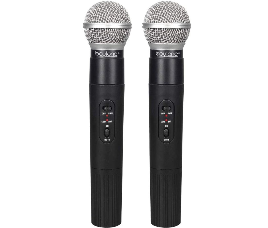 VHF Dual Fixed Channel Wireless Microphone System | Boytone