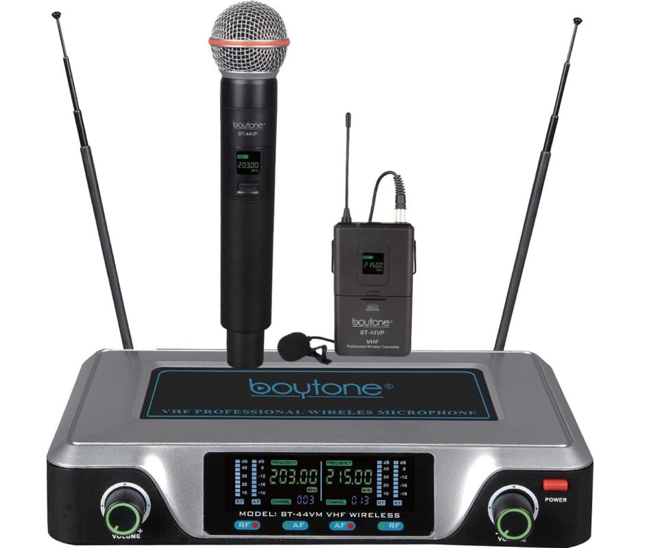 VHF Wireless Microphone and Headset with Receiver | Boytone