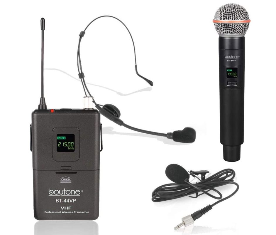 VHF Wireless Microphone and Headset with Receiver | Boytone