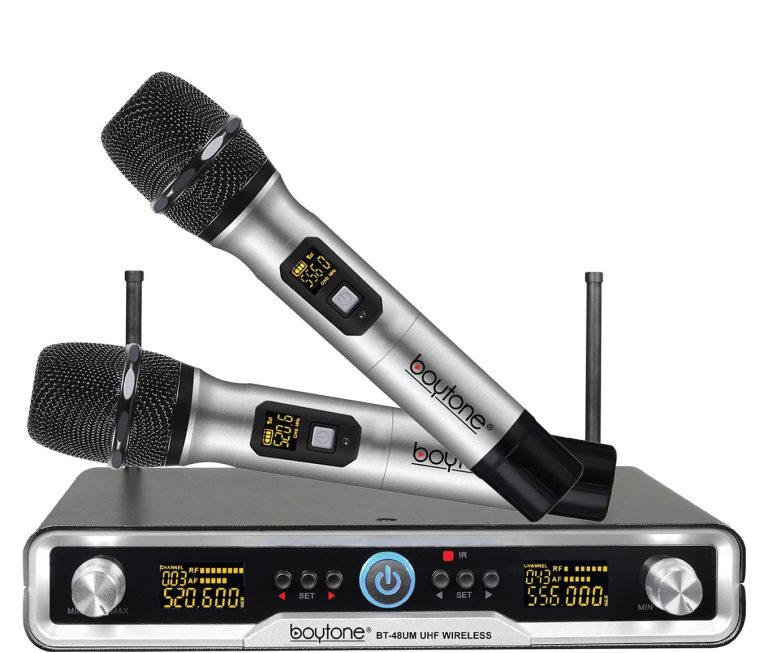 UHF Dual 100 Channel WIreless Digital Metal Microphone System 2 Mic ...