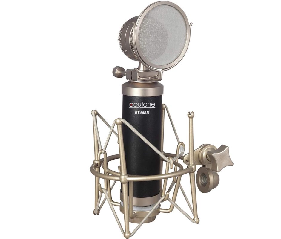 BT-68SM Recording Condenser Microphone, Metal Shock Mount, Anti-Wind ...