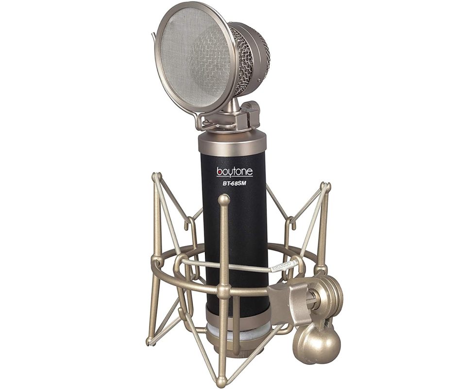 BT-68SM Recording Condenser Microphone, Metal Shock Mount, Anti-Wind ...