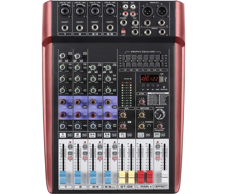 BT-66MX 6-Channel Professional Wireless Connection Studio Audio Mixer ...