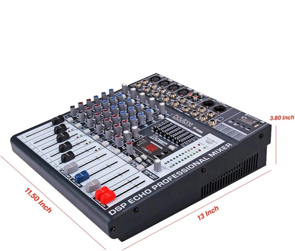6-Channel Audio Mixer DJ Controller 7 Band EQ, 16 DSP Effects & USB ...