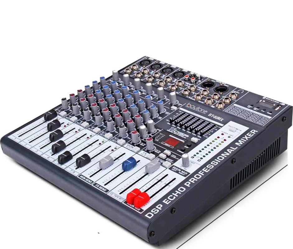 8-Channel Audio Mixer DJ Controller 7 Band EQ, 16 DSP Effects & USB ...