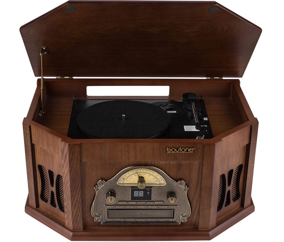 Classic Mahogany Natural Wood Turntable System | Boytone