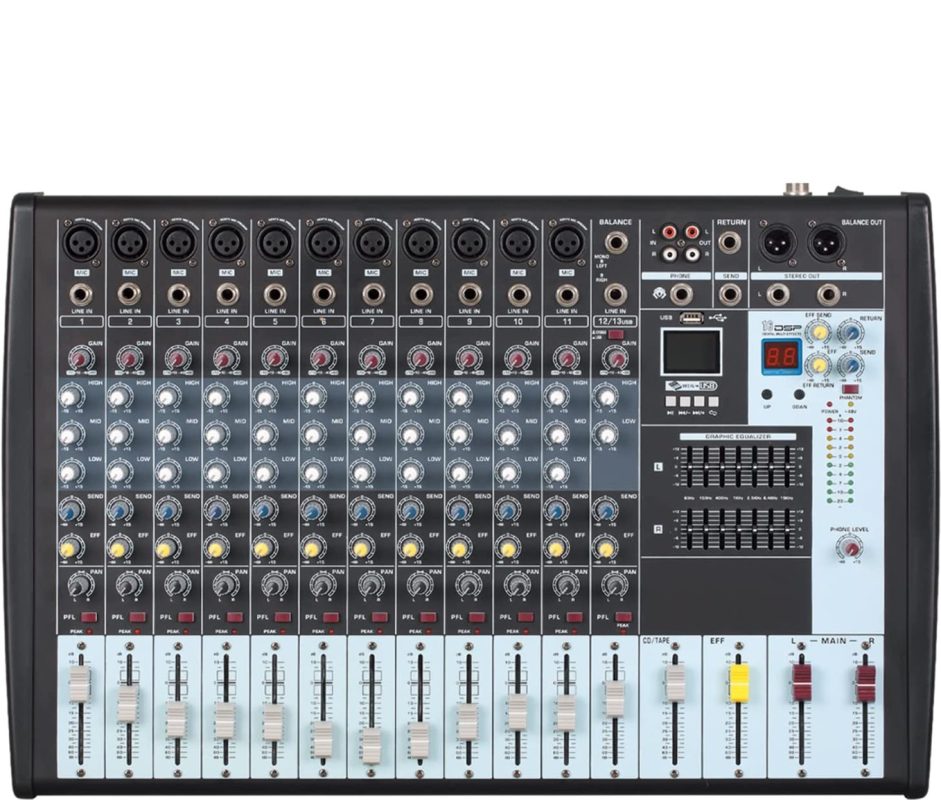 BT-122MX Boytone 12-Channel BT Studio Audio Mixer | Boytone
