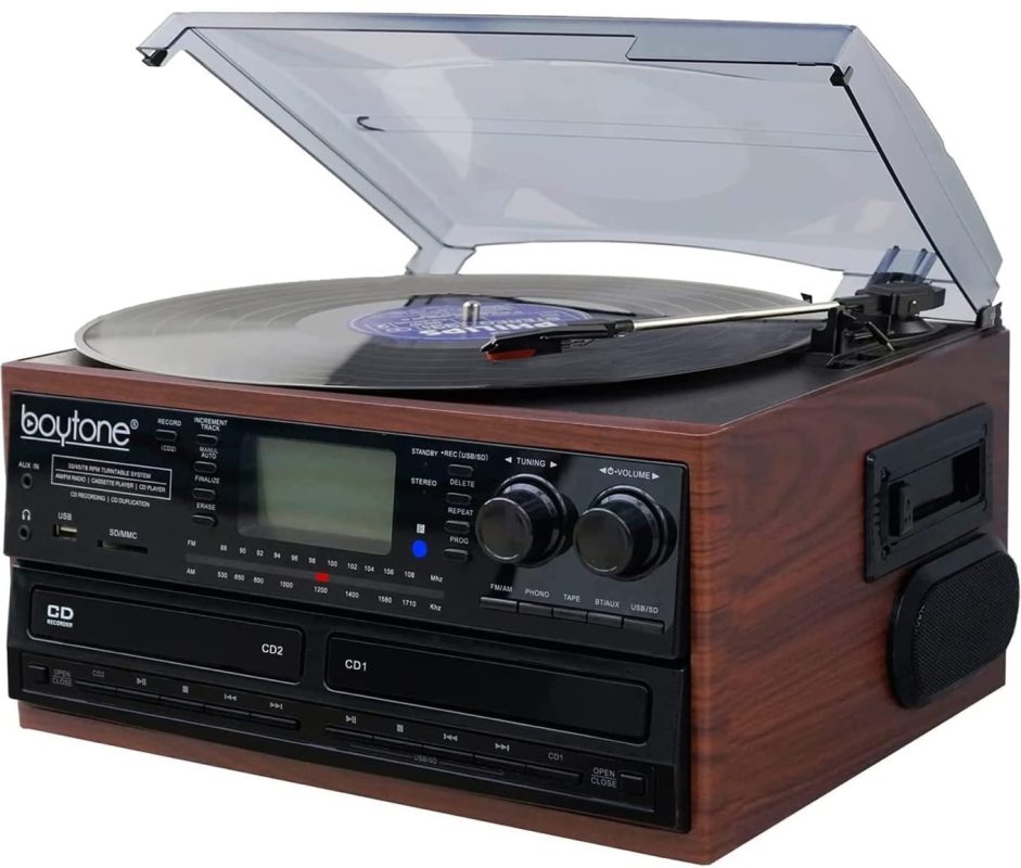 BT-29MB Boytone Dual CD Player Recorder Home Turntable System